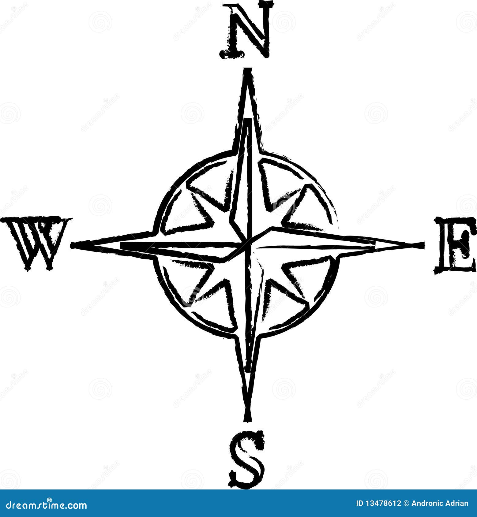 Compass stock illustration. Illustration of nord, draw - 13478612