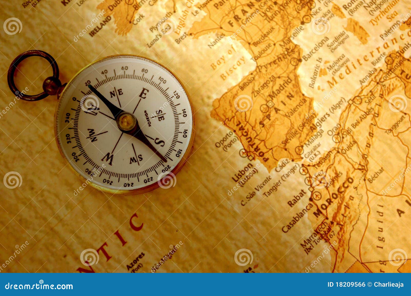 Compass stock photo. Image of east, atlas, planet, latitude - 18209566