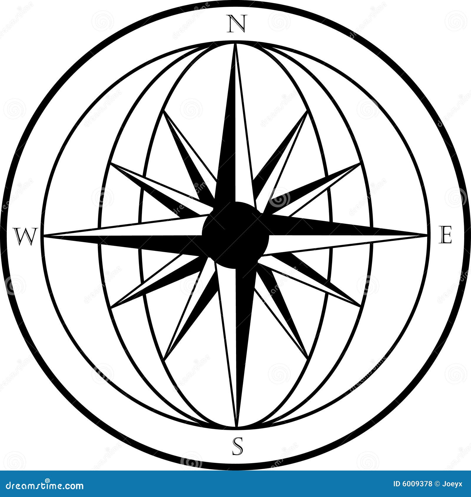 Compass stock vector. Illustration of longitude, degree - 6009378