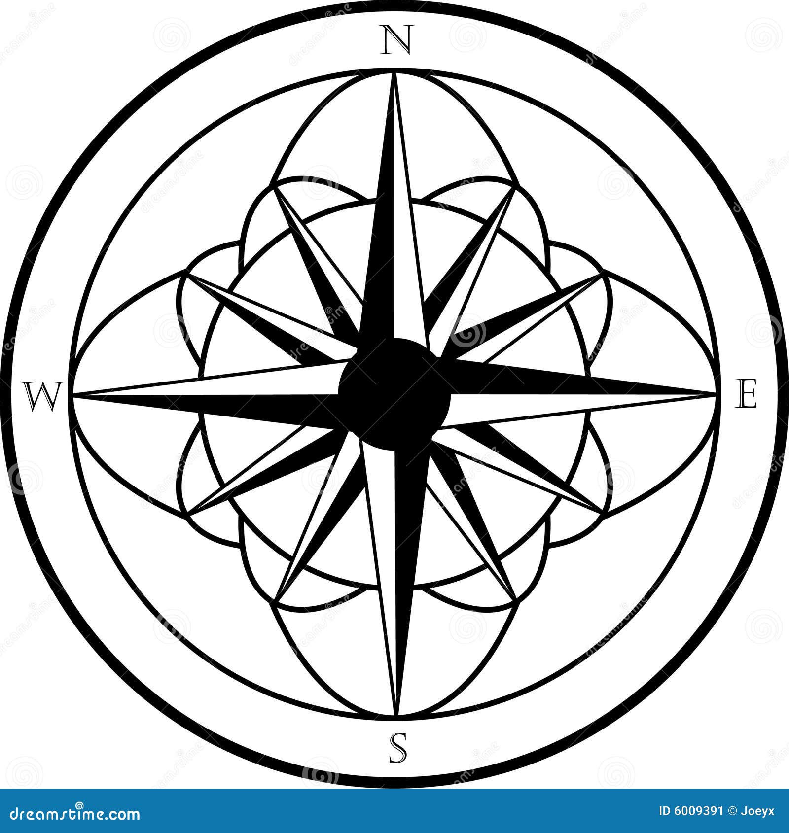 Blank Compass Rose Vector