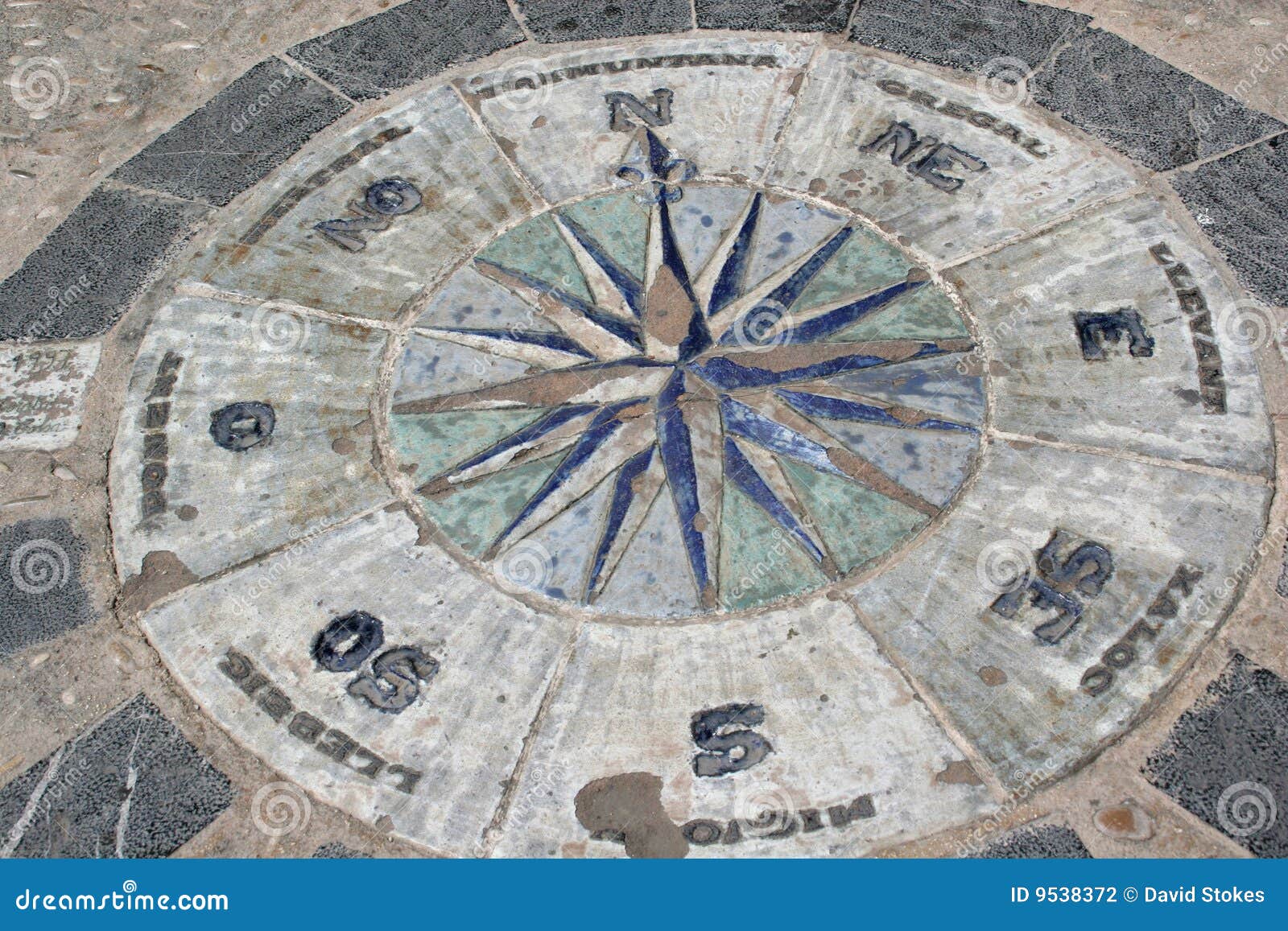 Compass stock photo. Image of spain, tiles, destination - 9538372