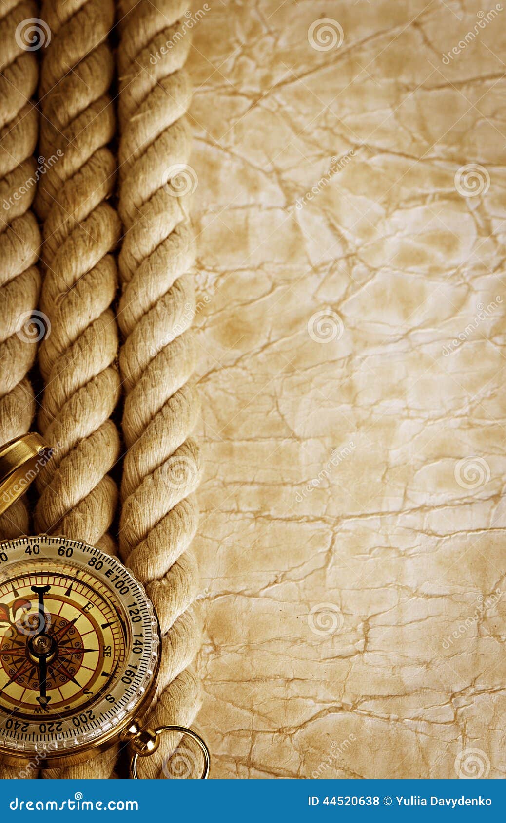Compass, Anchor on Vintage Old Paper Stock Photo - Image of aged, chain ...