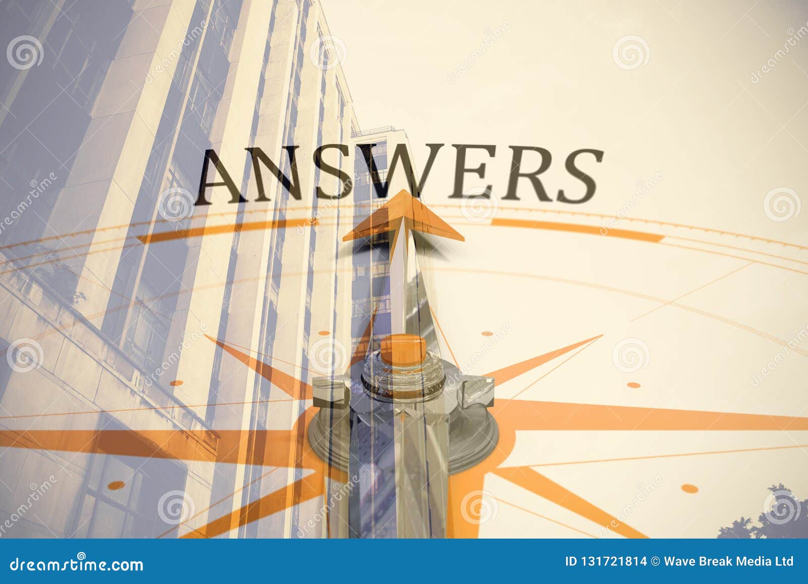 Composite Image of Compass with Answers Text Stock Photo - Image of ...