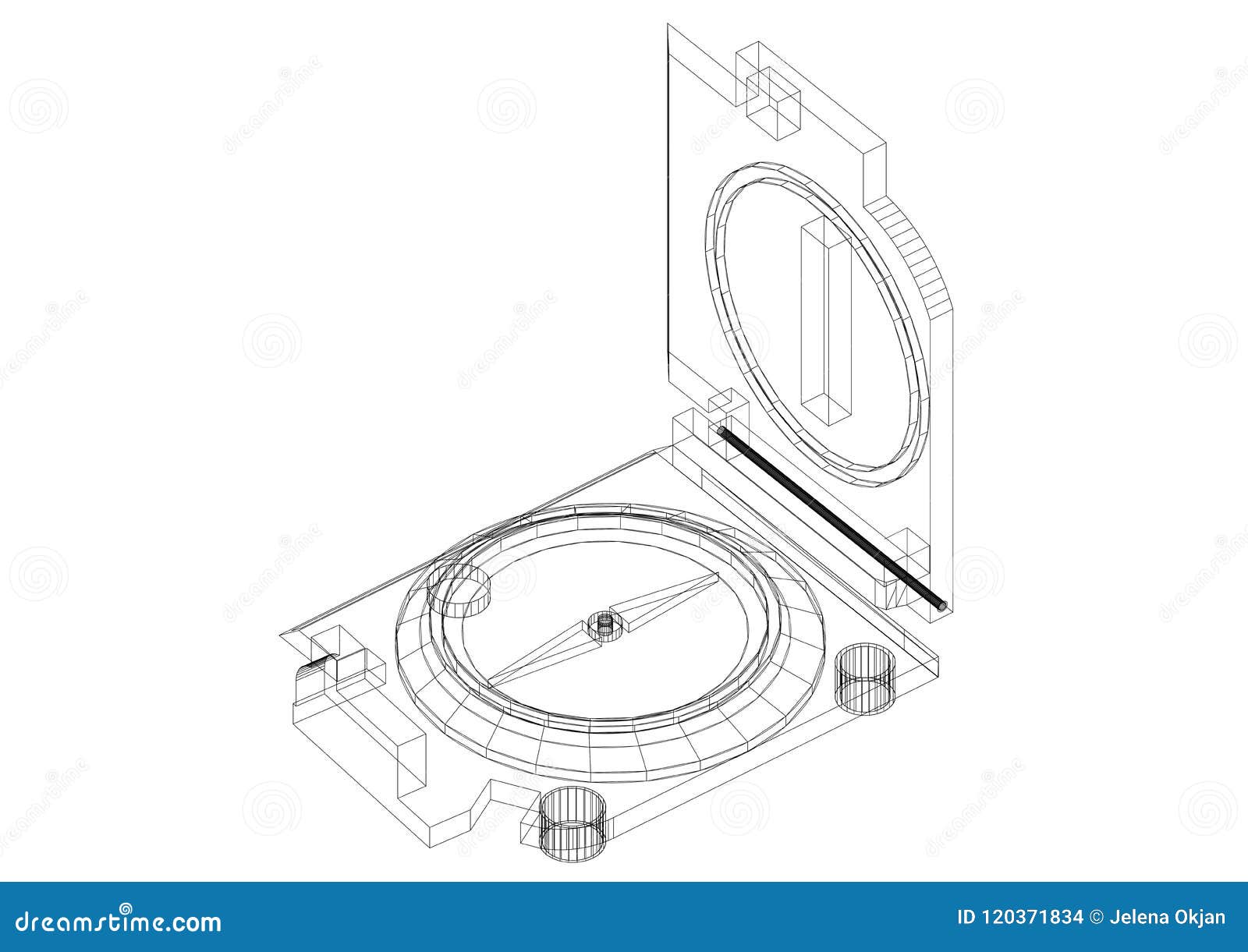 Compass Architect Blueprint - Isolated Stock Illustration ...
