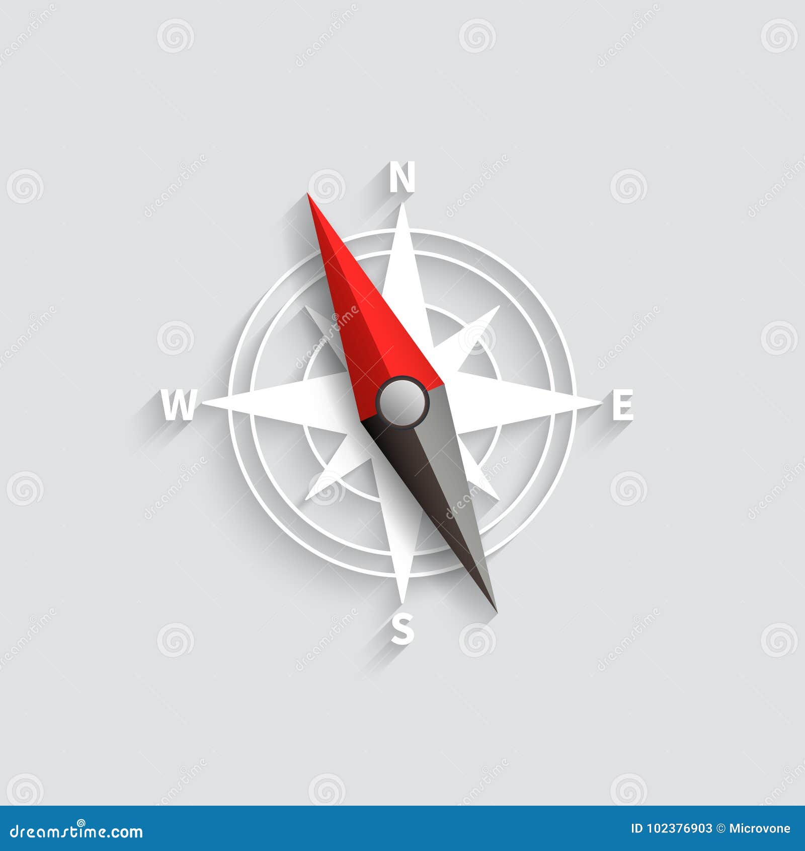 Compass Arrow Isolated 3d Vector Illustration. Navigation And Direction ...
