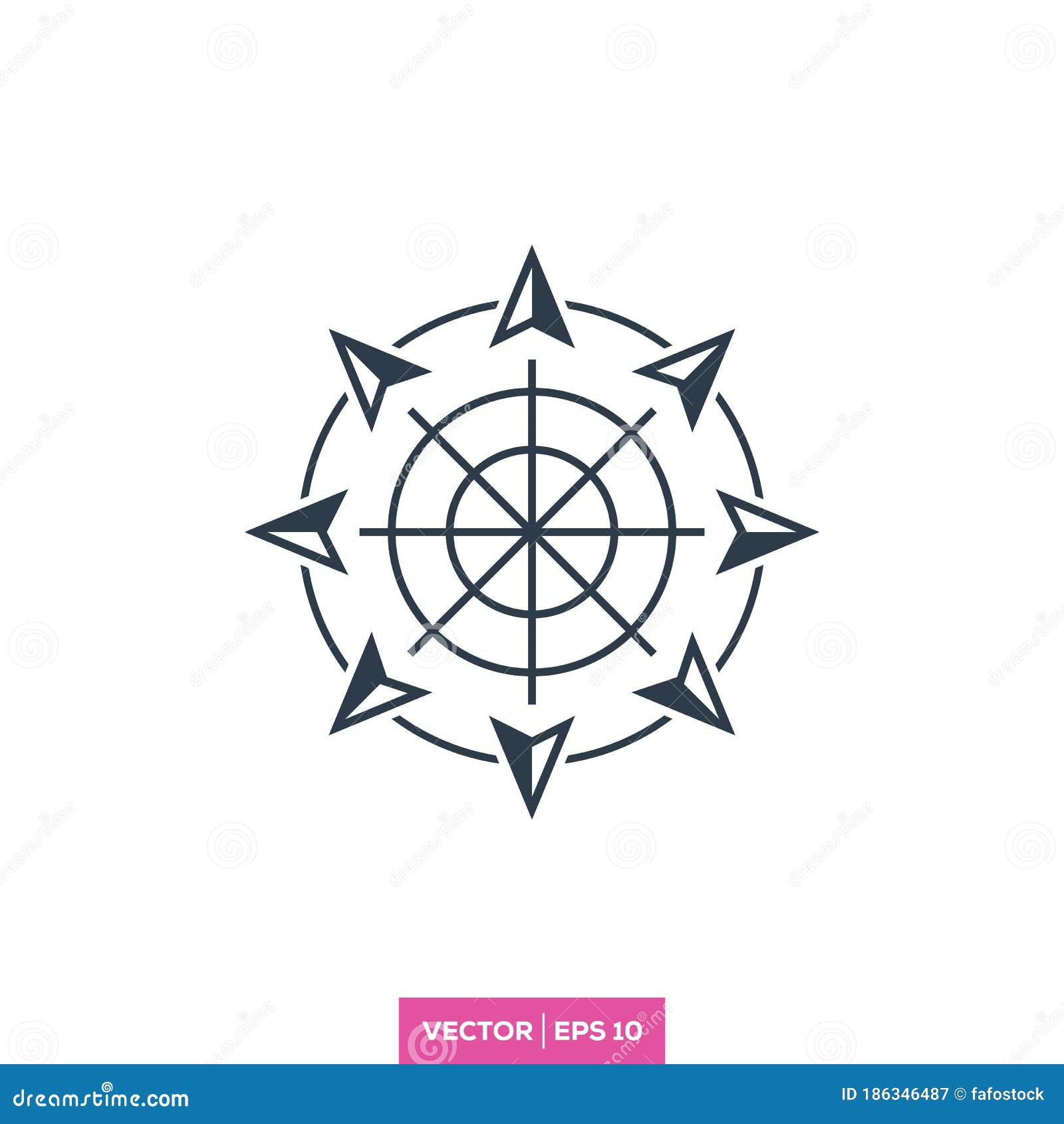 Compass Arrow Icon Vector Design Template Stock Vector - Illustration ...
