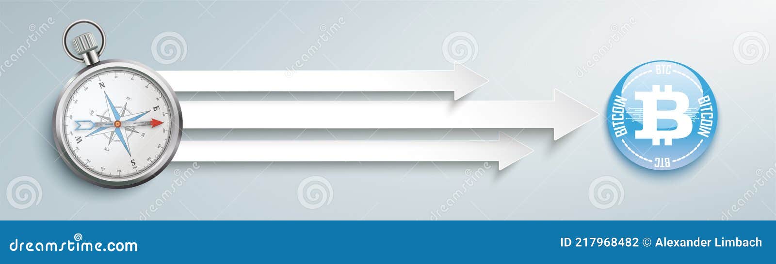Compass 3 Arrows Bitcoin Button Header Stock Vector - Illustration of ...