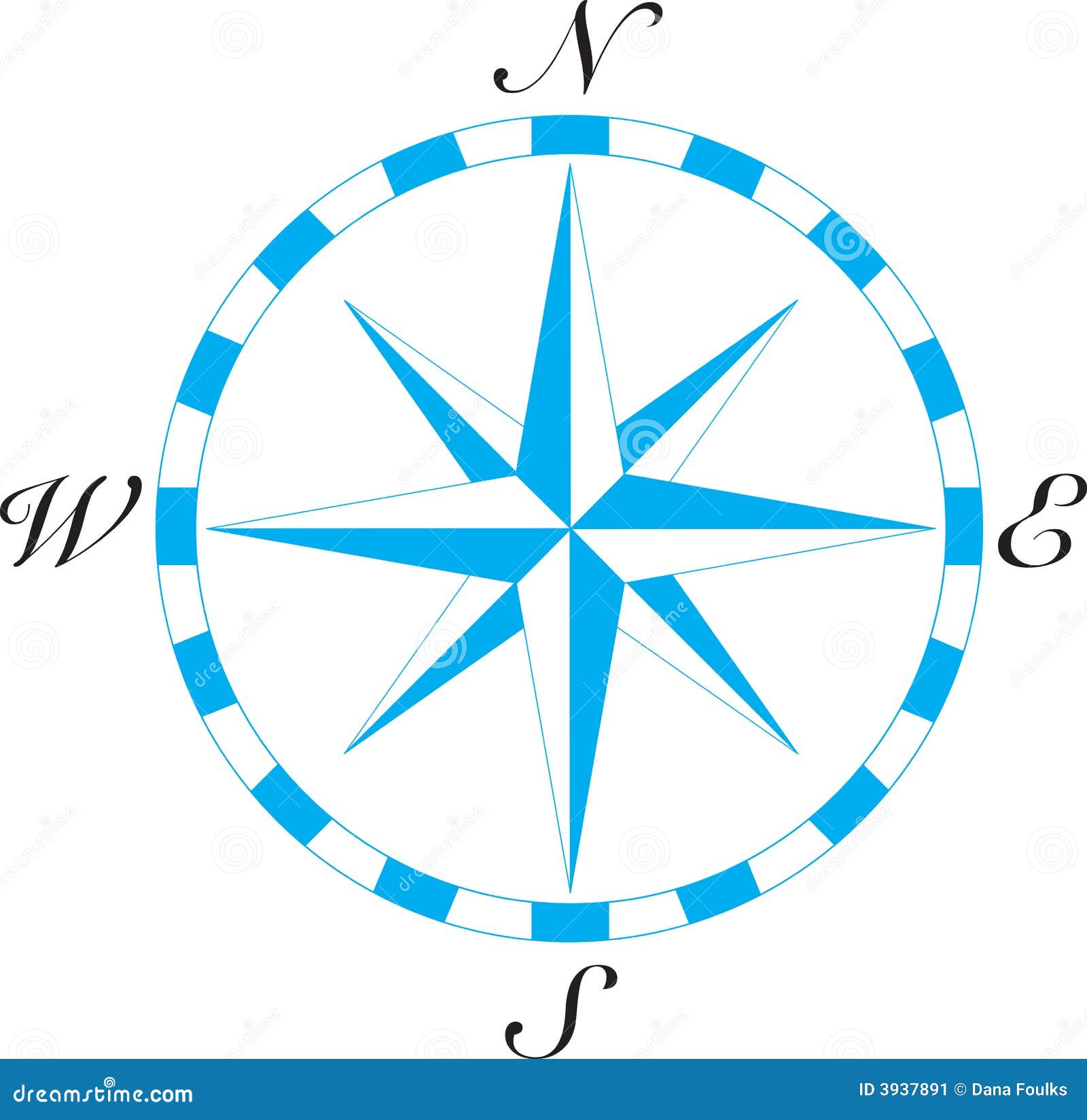 Compass Art stock illustration. Illustration of west, navigation - 3937891