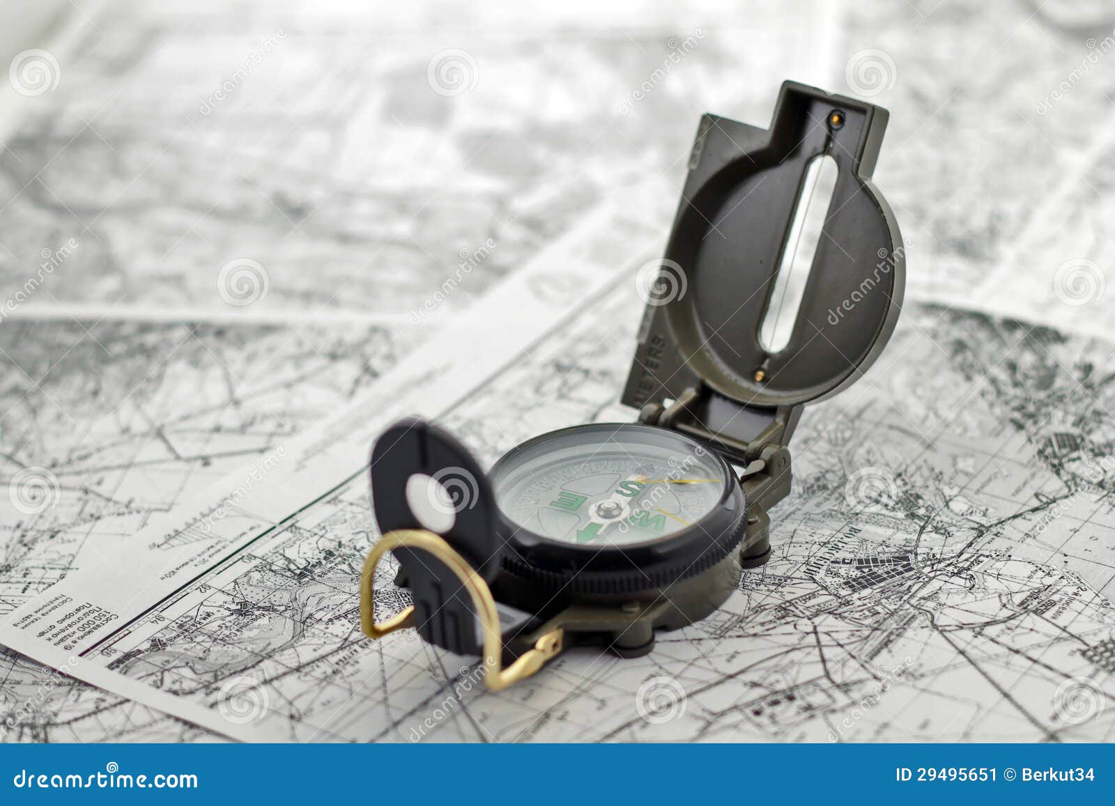Compass on the Background Maps Stock Image - Image of east, path: 29495651