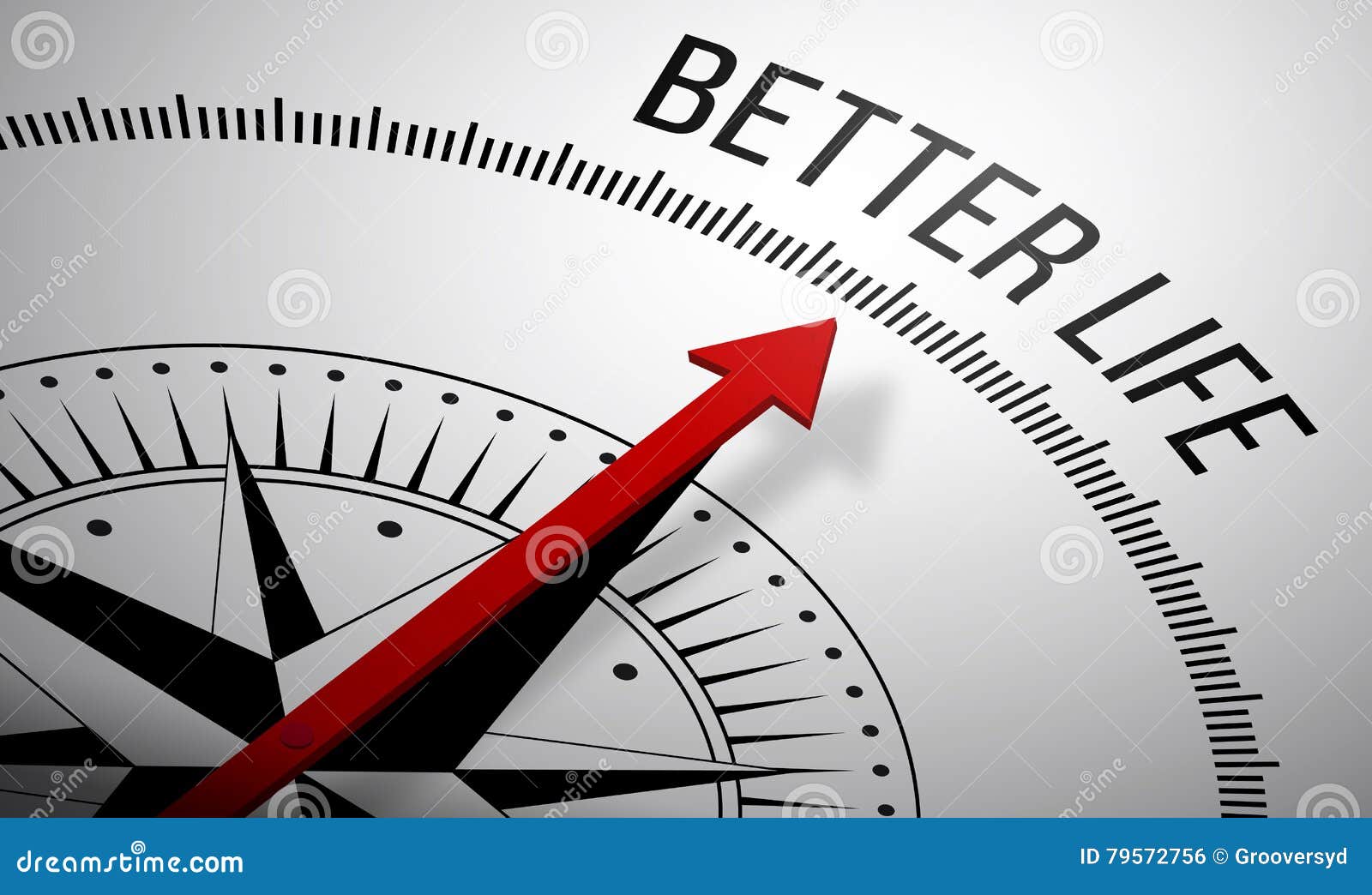 Compass with a Better Life Icon. Stock Illustration - Illustration of ...