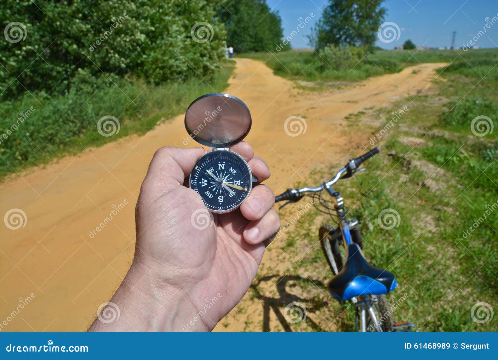 With Compass and Bicycle Front Fork. Stock Image - Image of decisions ...