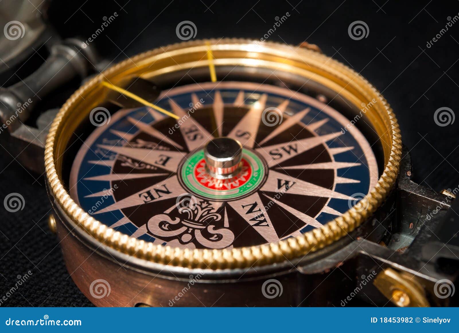 Compass on black stock photo. Image of instrument, curiosity - 18453982