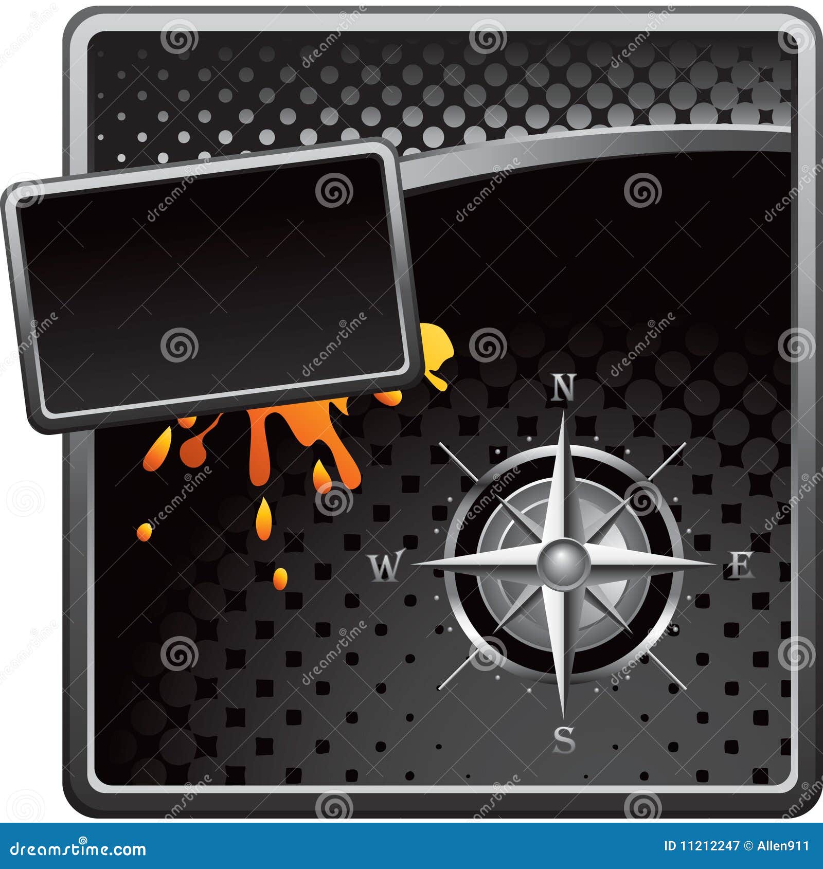 Compass on Black Halftone Advertisement Stock Vector - Illustration of ...