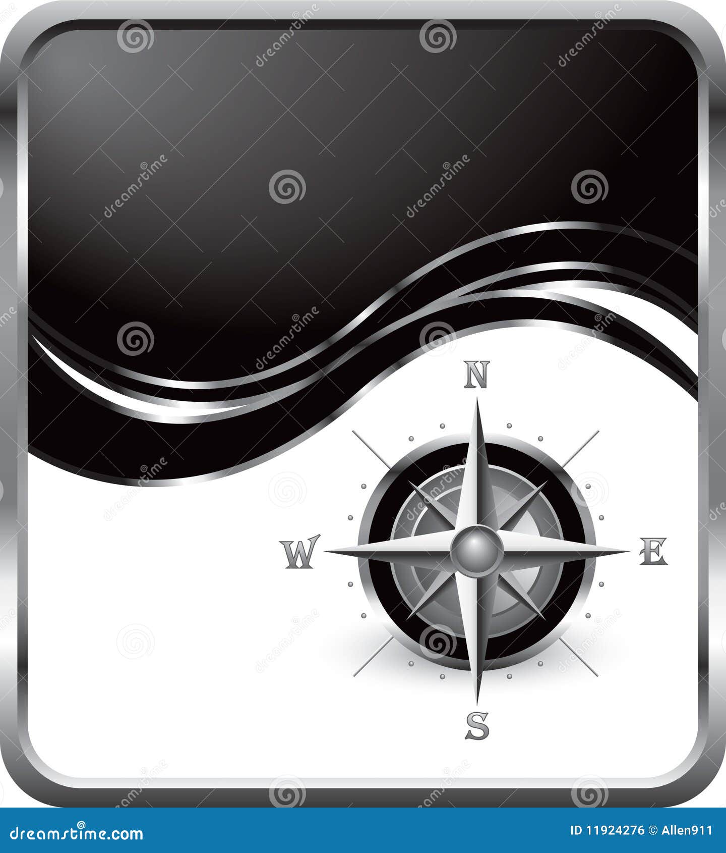Compass on Black Wave Background Stock Vector - Illustration of ...