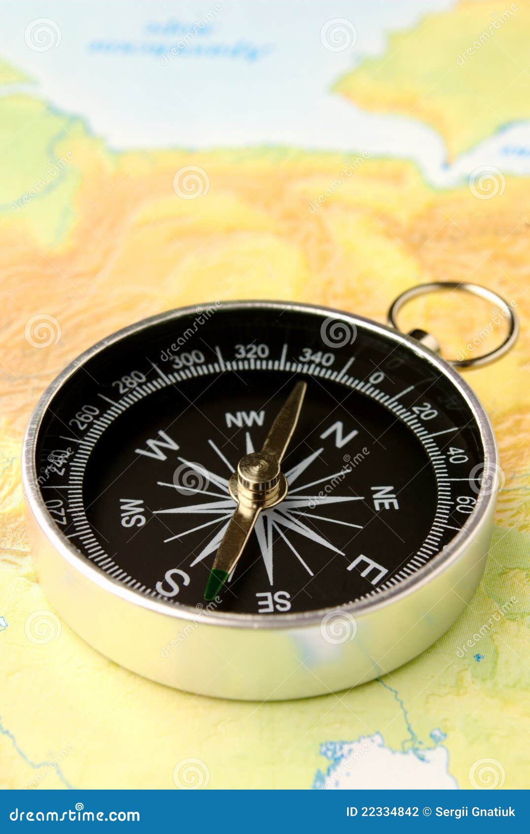 Compass in Black with White Stock Photo - Image of exploration, earth ...
