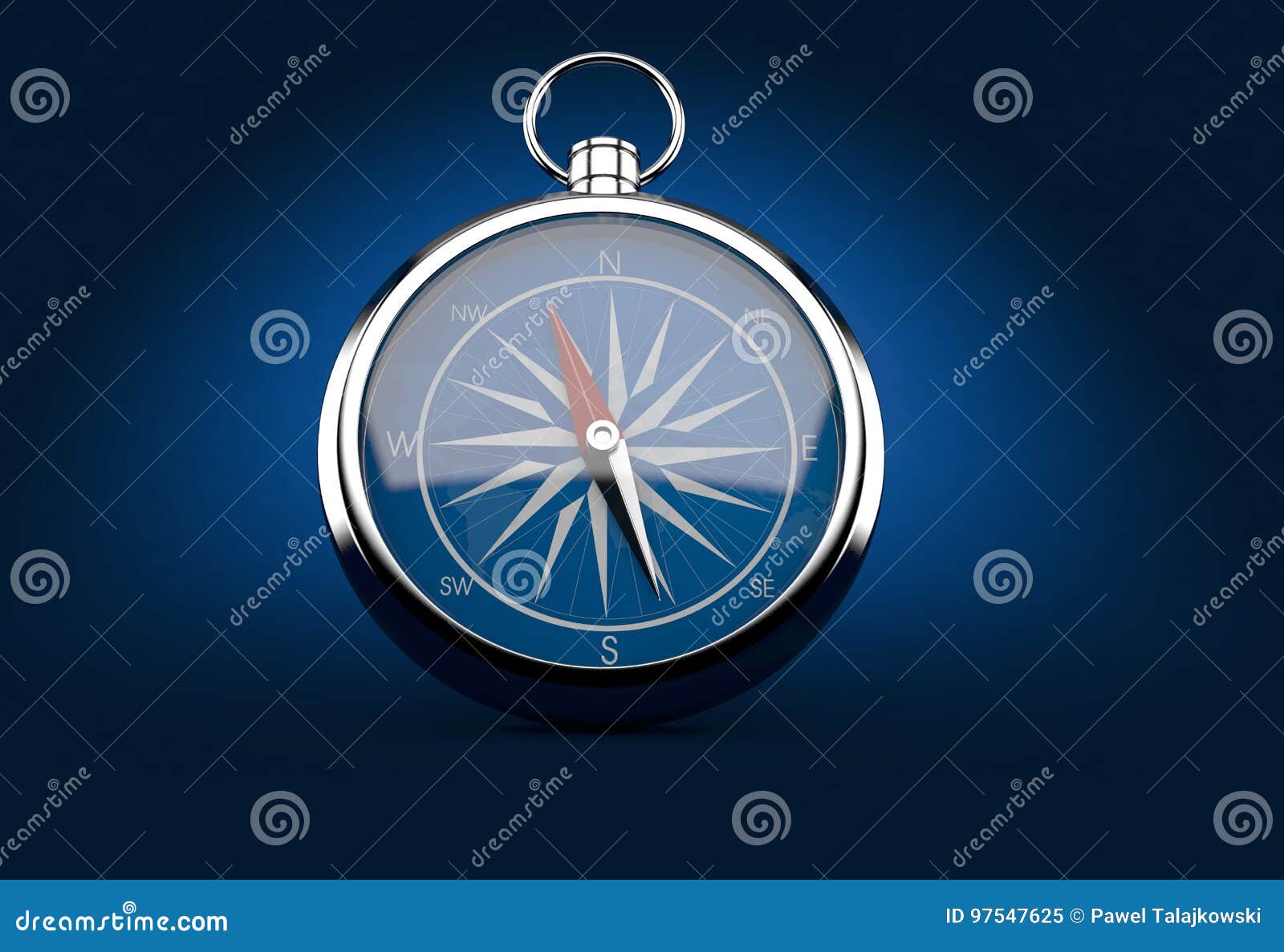 Compass on blue background stock illustration. Illustration of magnet ...