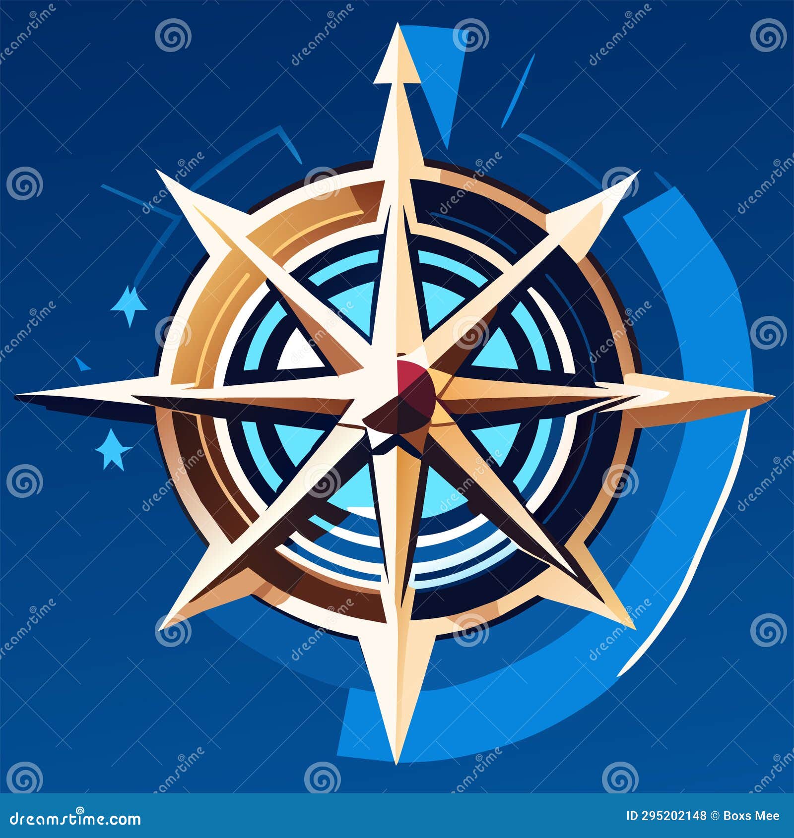 Compass on a Blue Background. Vector Illustration for Your Design Stock ...