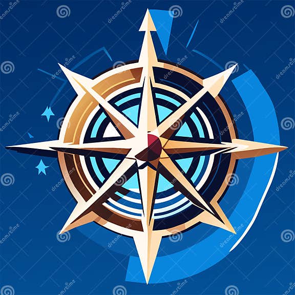 Compass on a Blue Background. Vector Illustration for Your Design Stock ...