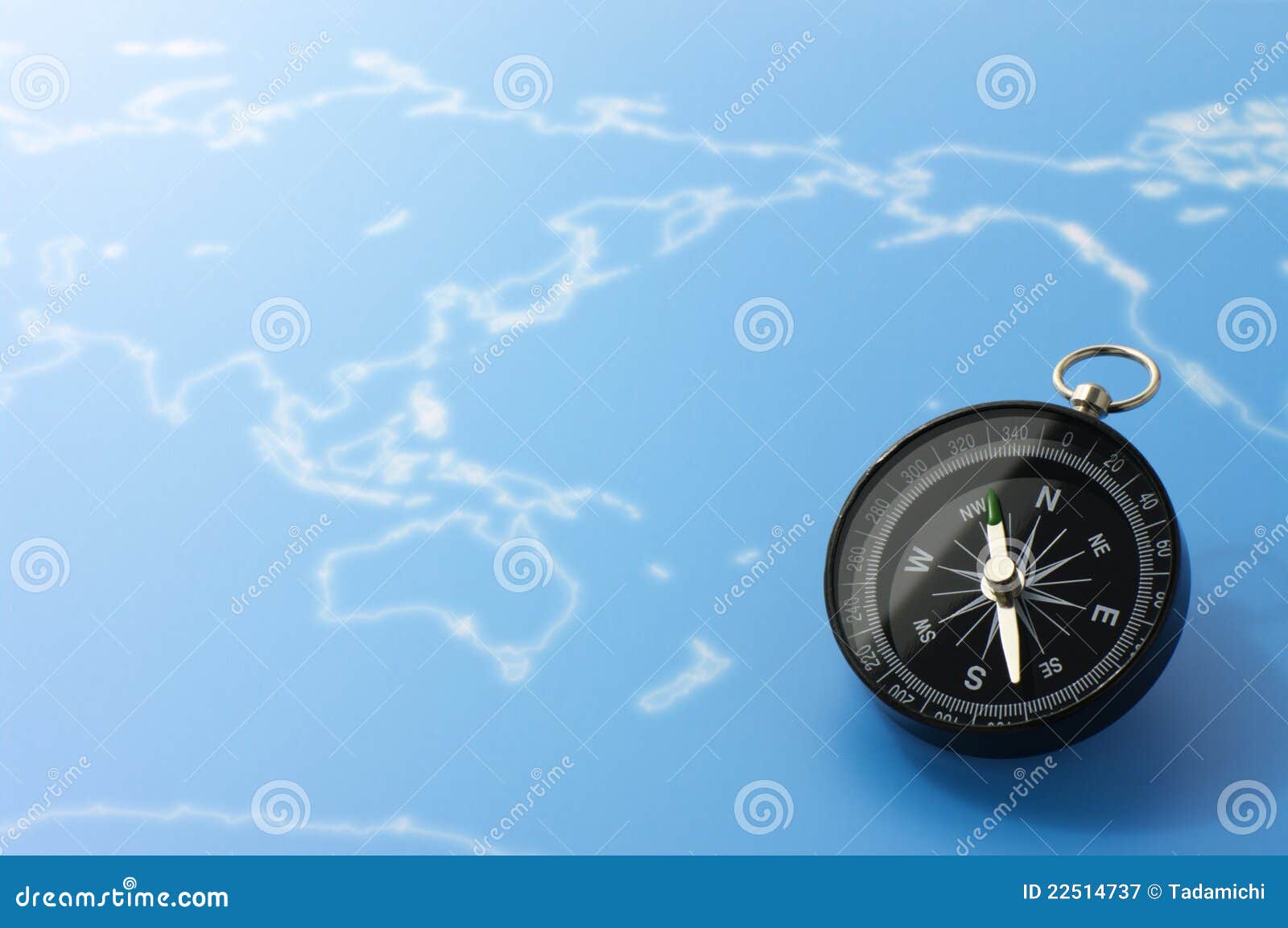 Compass On Blue World Map. Stock Image | CartoonDealer.com #22514737