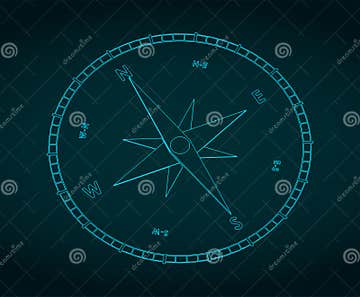 Compass blueprint stock vector. Illustration of drawings - 276731942