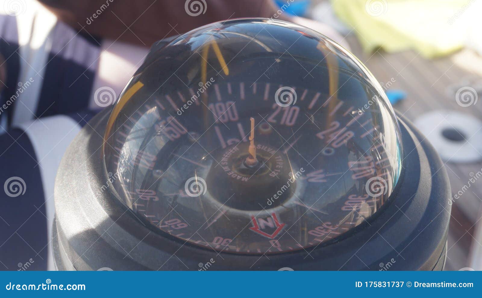 Compass on a boat stock image. Image of compass, sailing - 175831737