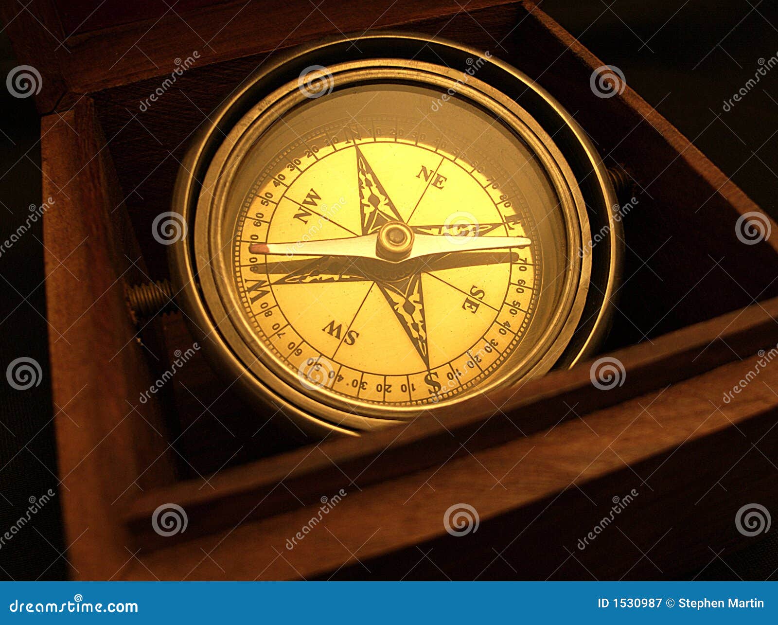Compass in Box stock image. Image of hike, sail, tour - 1530987