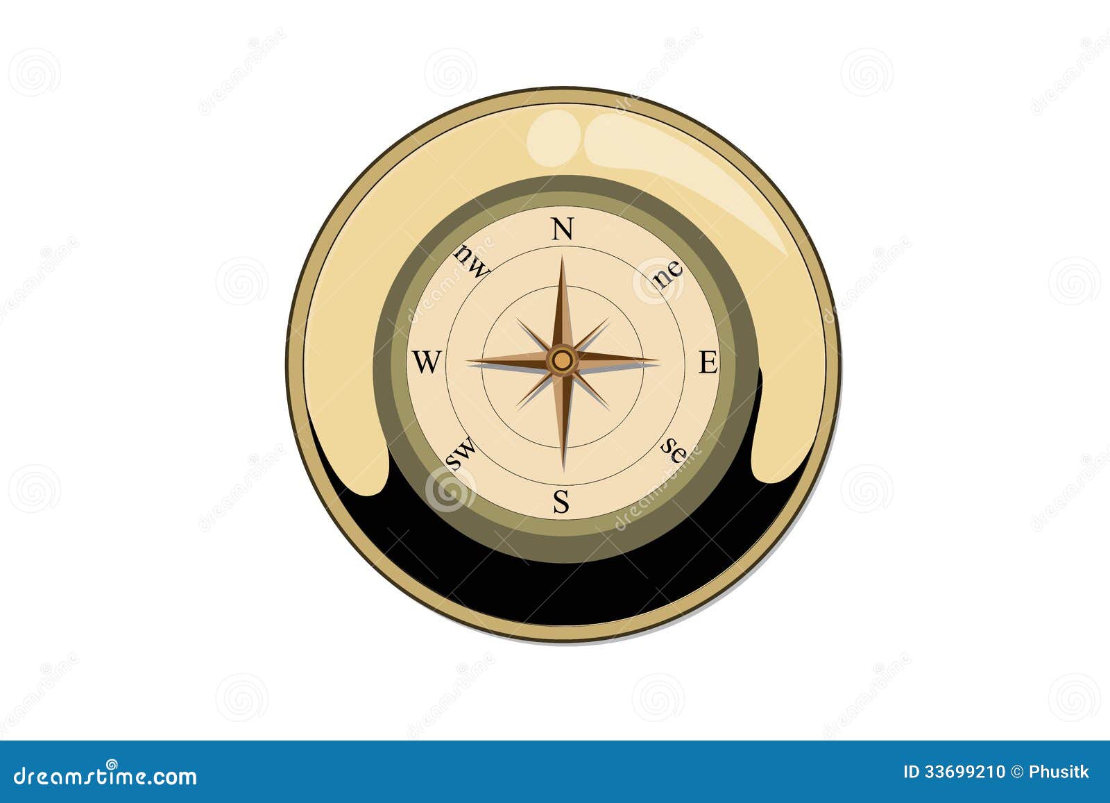Compass stock vector. Illustration of aged, plan, ring - 33699210