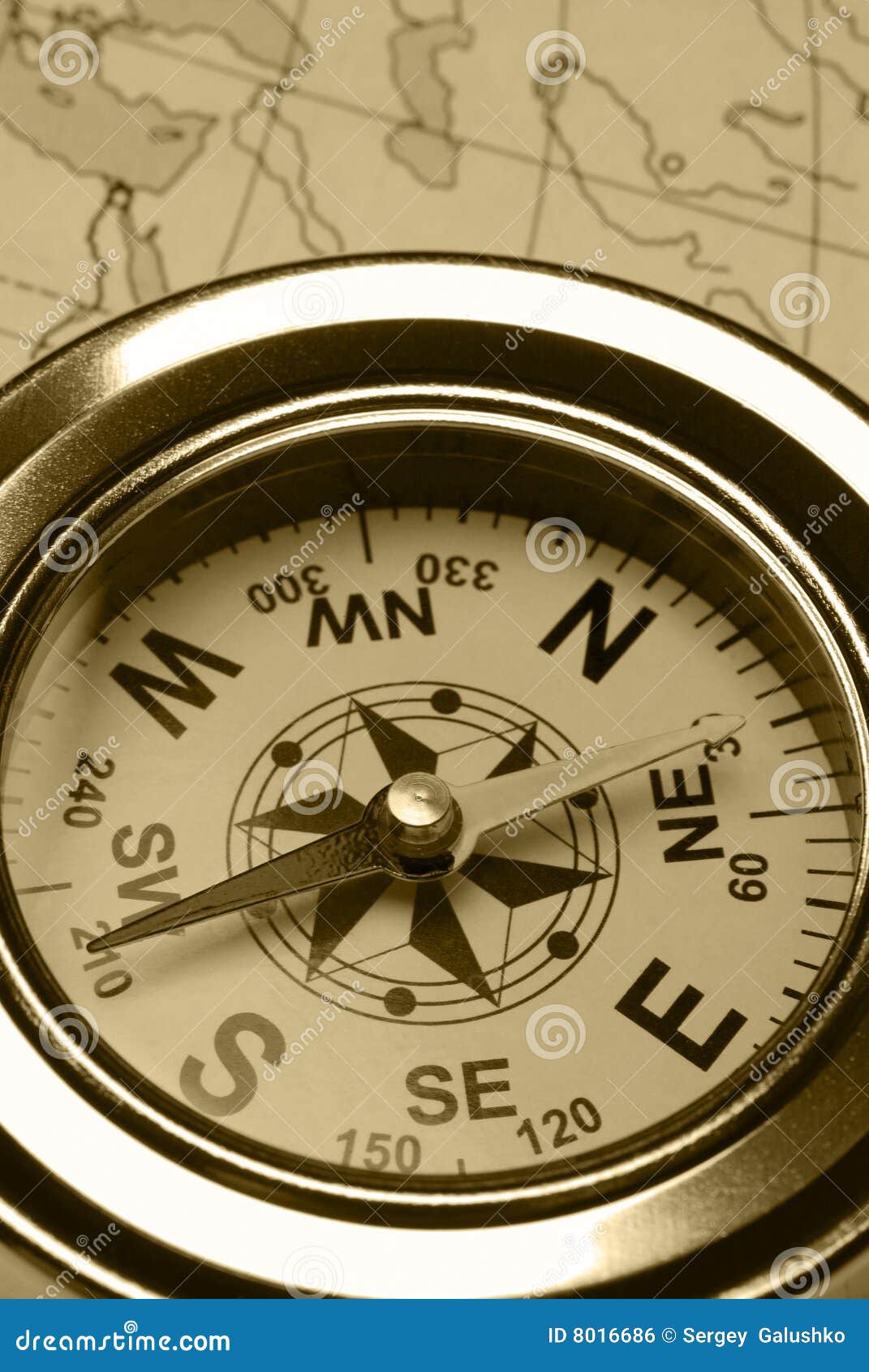 Compass and card stock photo. Image of discovery, directional - 8016686