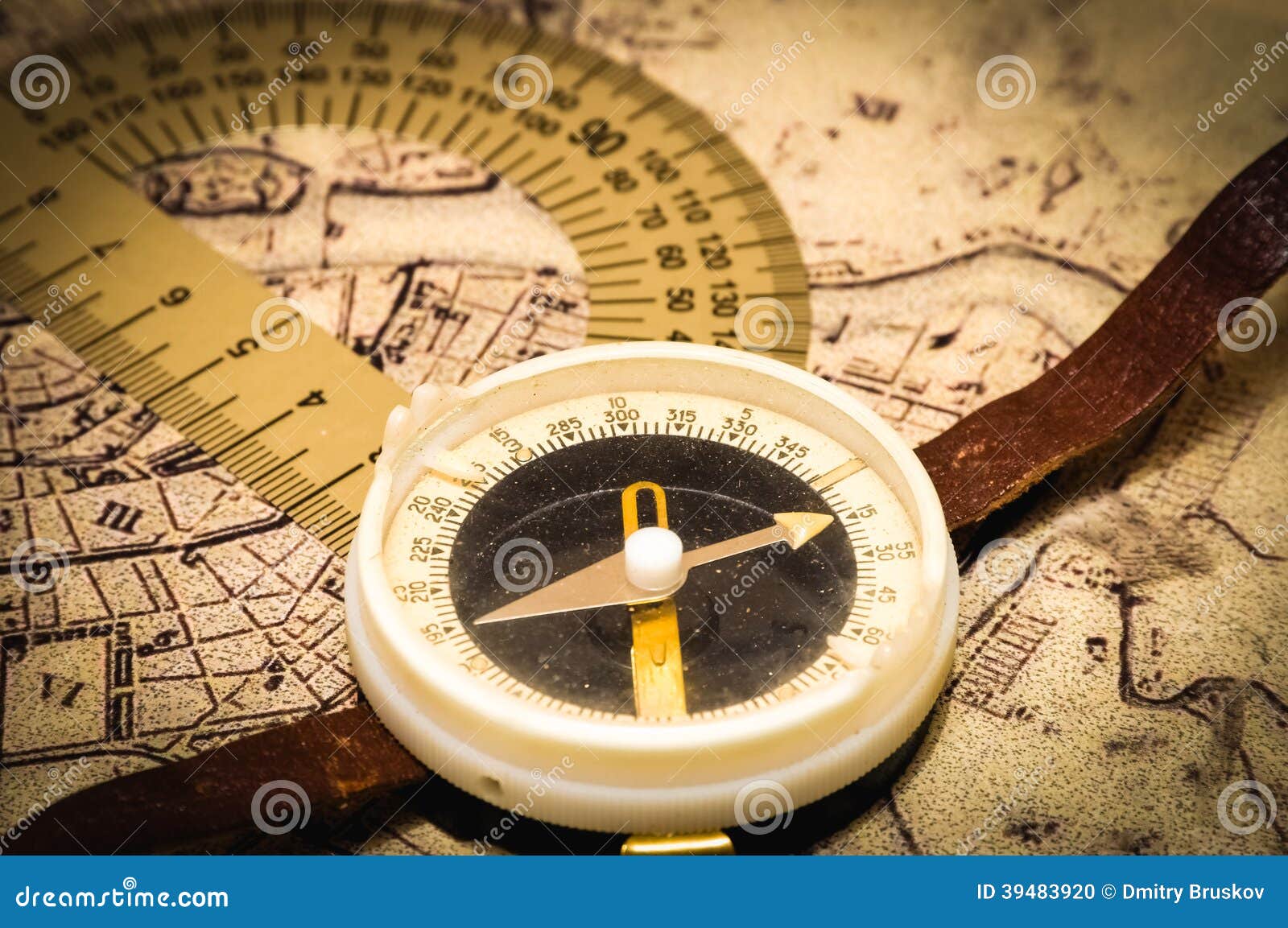 Compass on a card stock photo. Image of cartography, journey - 39483920