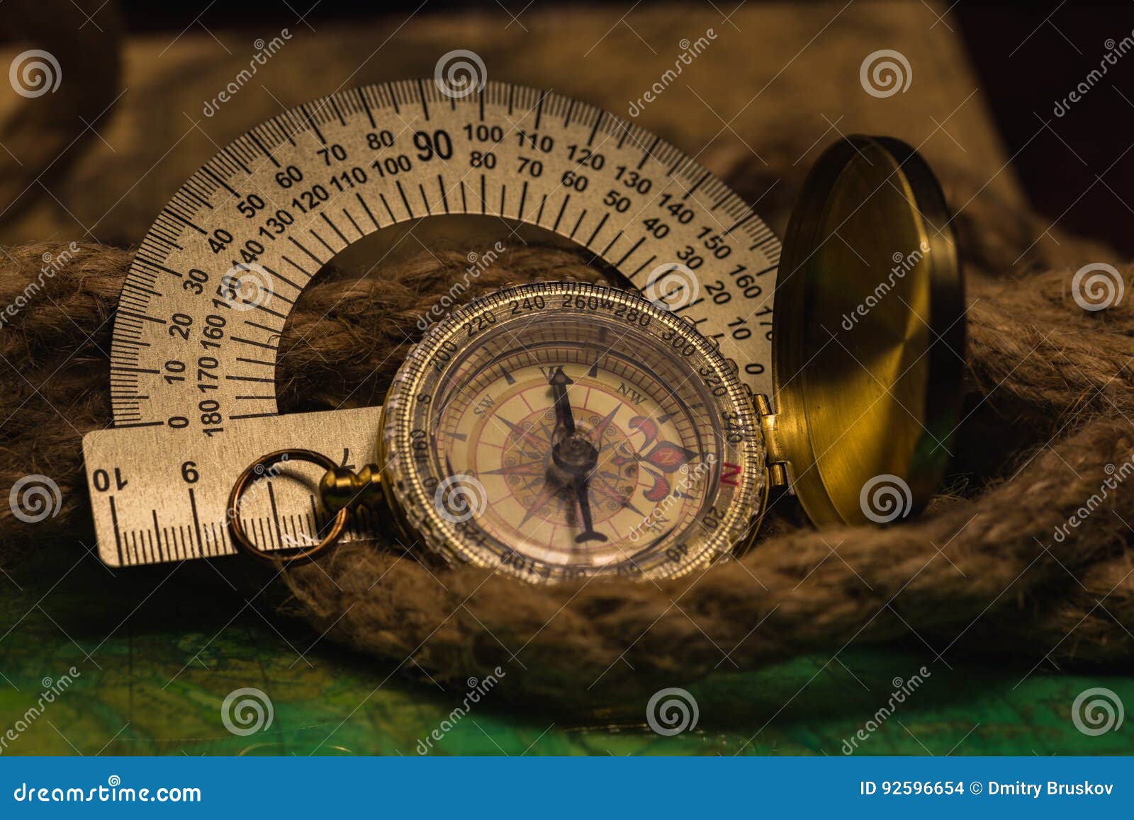 Compass on a card stock photo. Image of compass, azimuth - 92596654