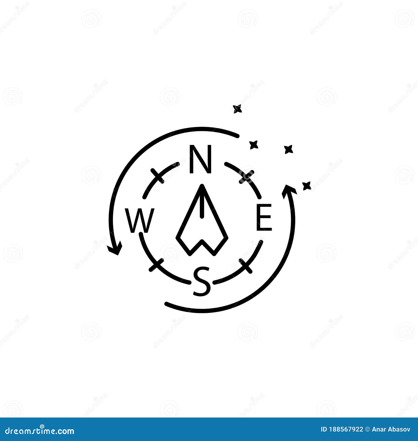 Cardinal Points On Winds Star Symbol Icon Vector Sign And Symbol ...