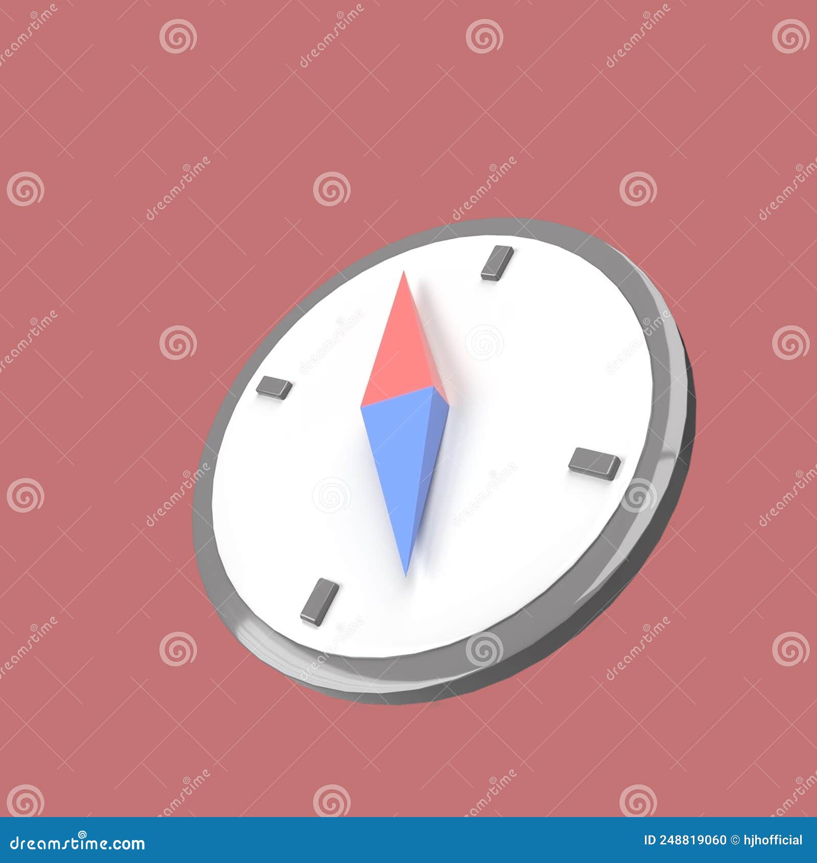 Compass Cartoon Style. 3d Render Illustration Stock Illustration ...