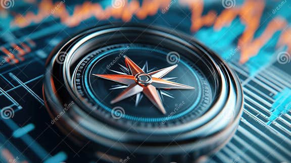A Compass on a Chart with an Arrow Pointing To the Right, AI Stock ...