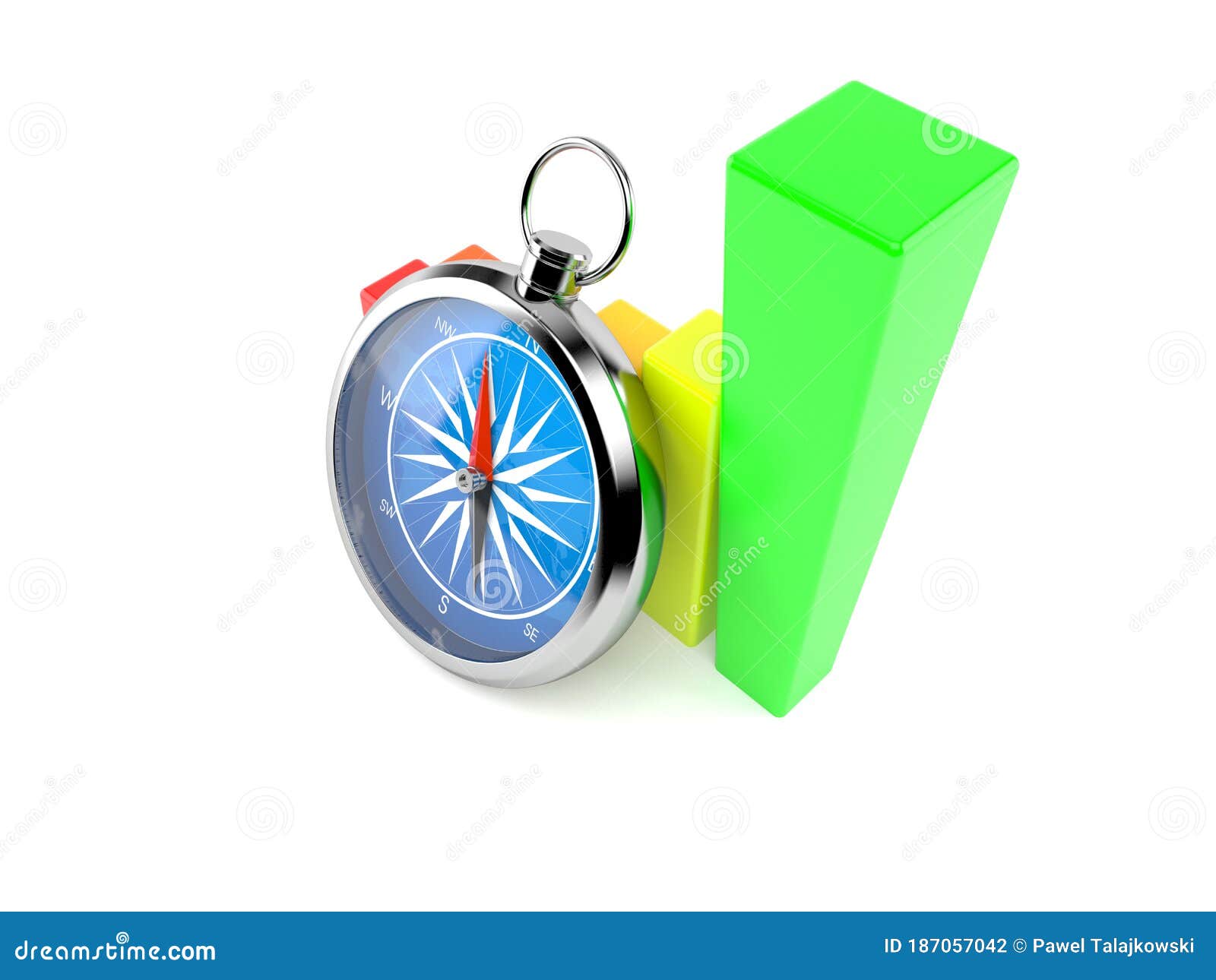 Compass with chart stock illustration. Illustration of graph - 187057042