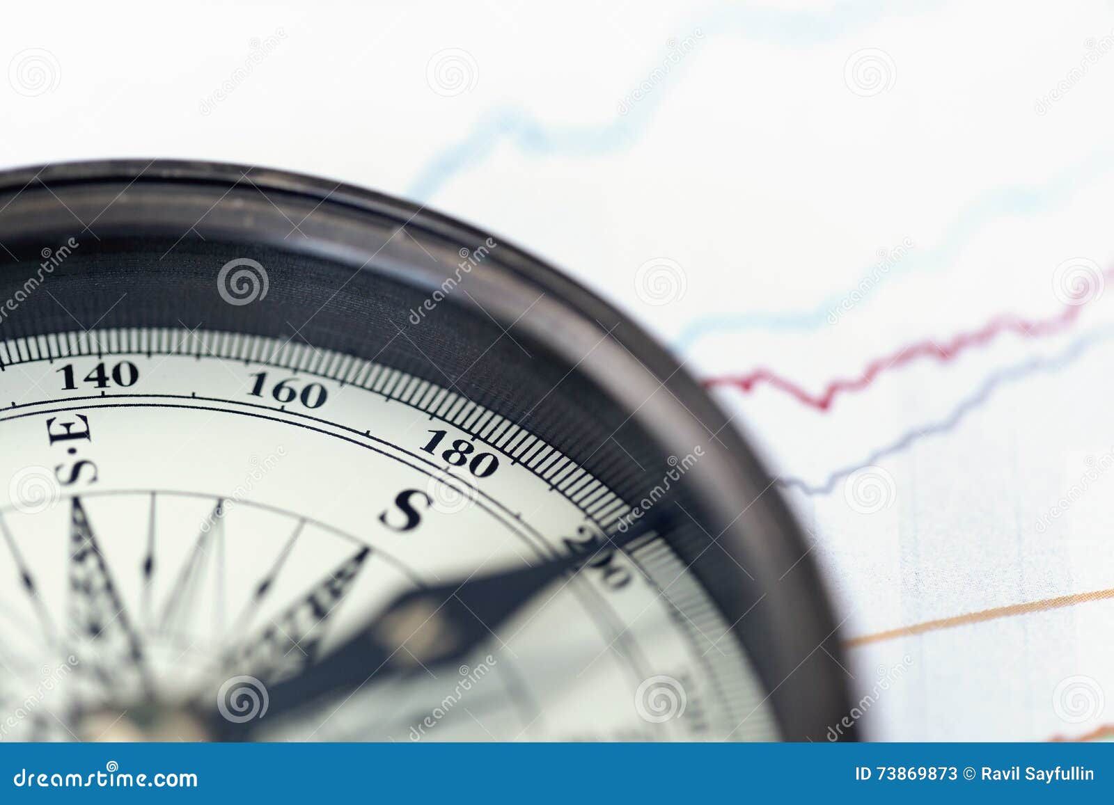 A compass on charts stock image. Image of equipment, concept - 73869873