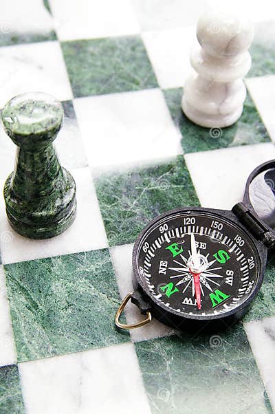 Compass chess stock image. Image of competition, planning - 18222101