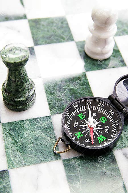 Compass chess stock image. Image of competition, planning - 18222101