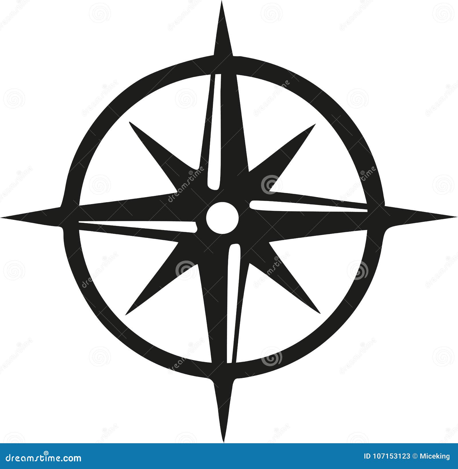 Compass with circle stock illustration. Illustration of north - 107153123