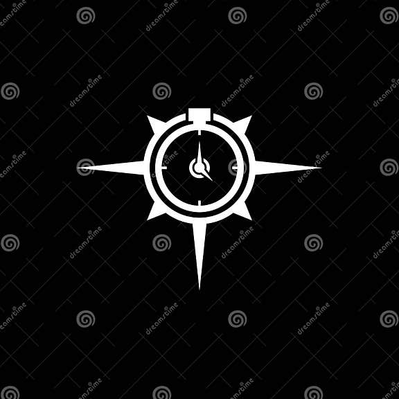 Compass Clock Logo Vector Icon Stock Illustration - Illustration of ...