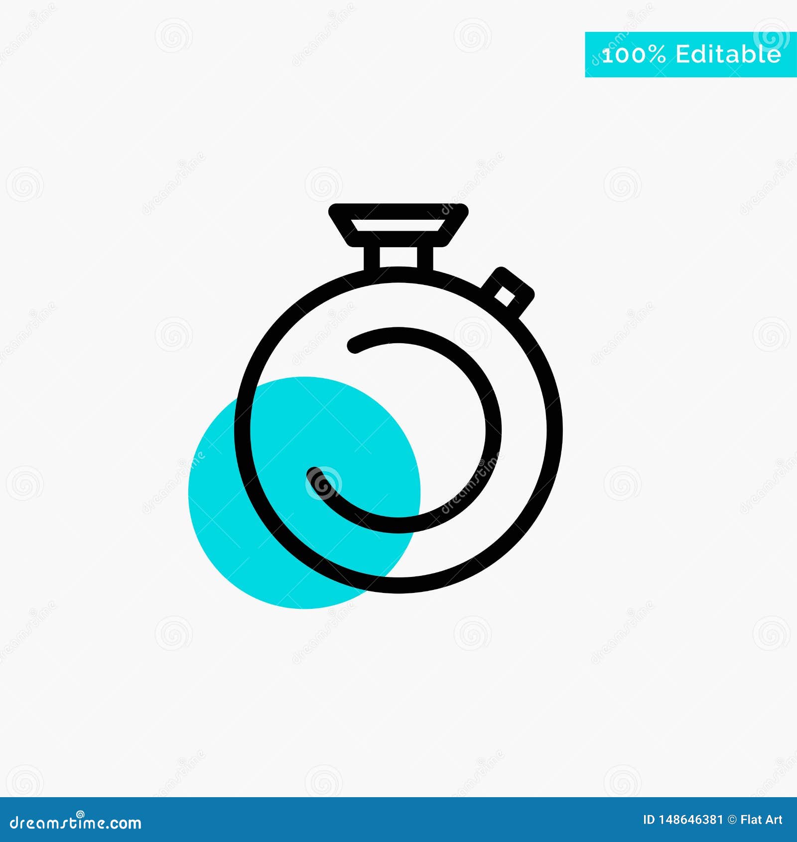Compass, Clock, Stopwatch, Timer, Watch Turquoise Highlight Circle ...