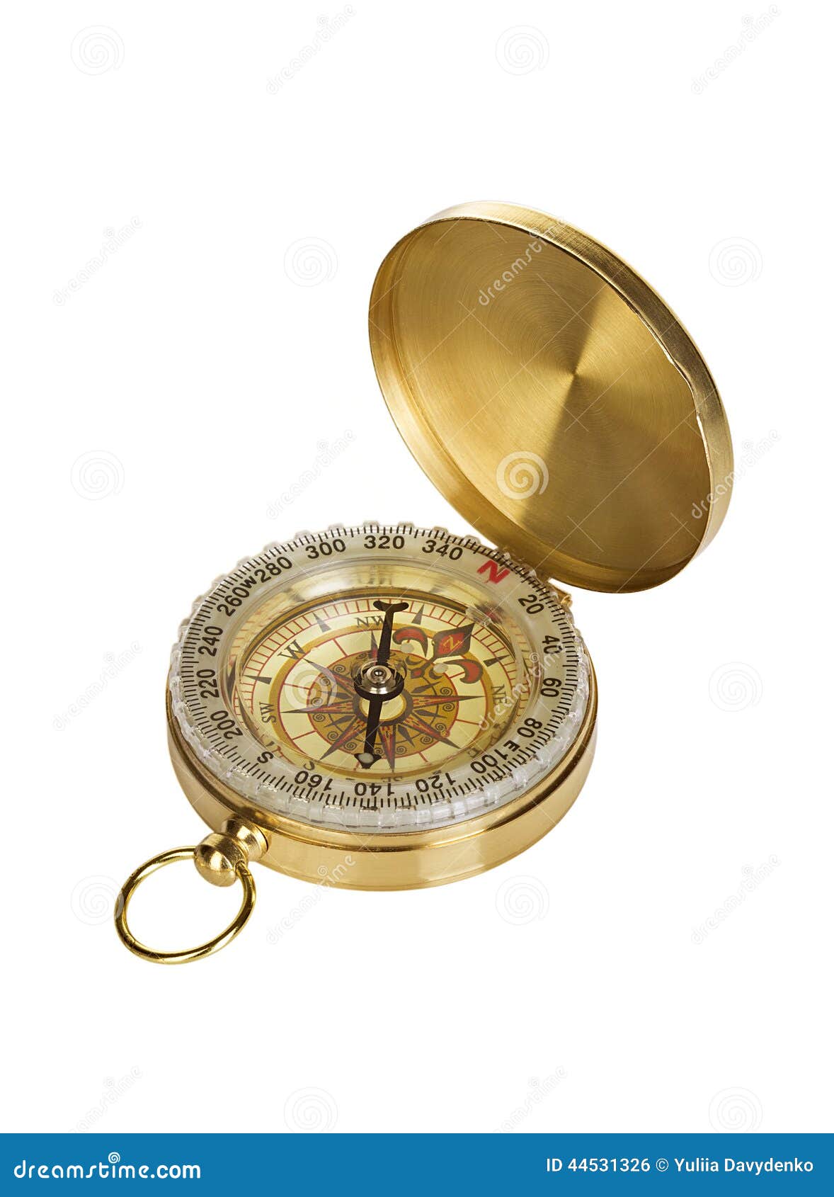 Compass Close-up Isolated on a White Stock Photo - Image of aged ...