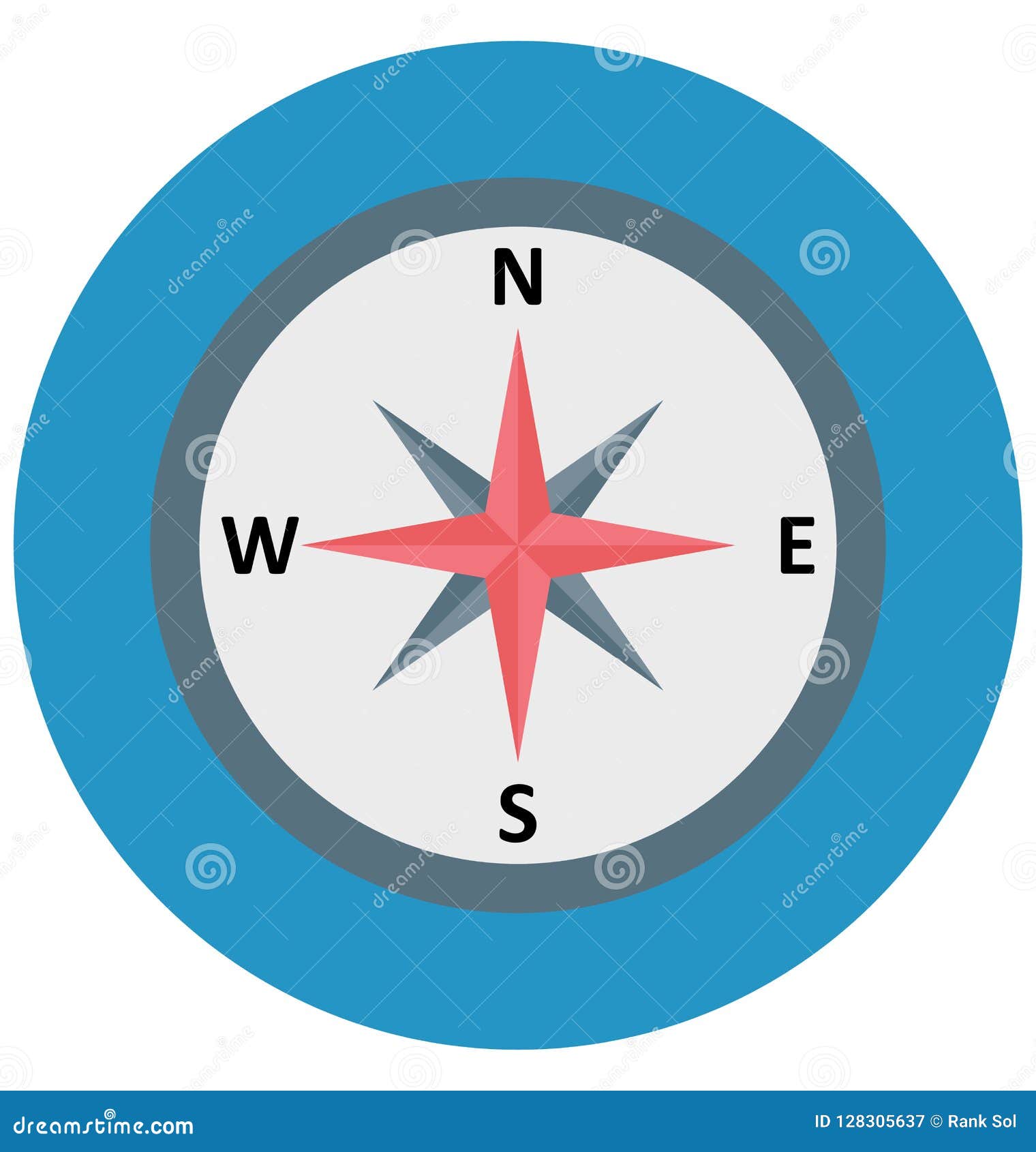 Compass Color Illustration Vector Icon Stock Vector - Illustration of ...