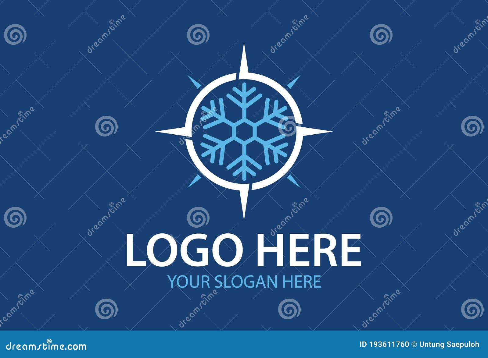 A Compass that is Combined with Elegant Looking Snowflakes Logo Design ...