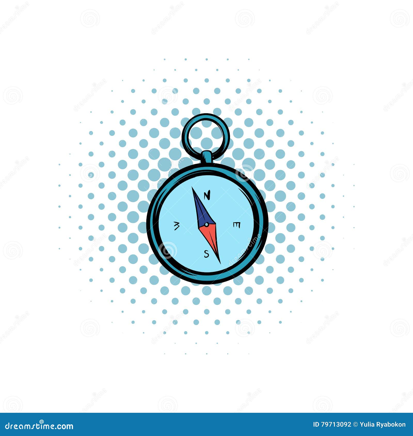 Compass comics icon stock vector. Illustration of scout - 79713092