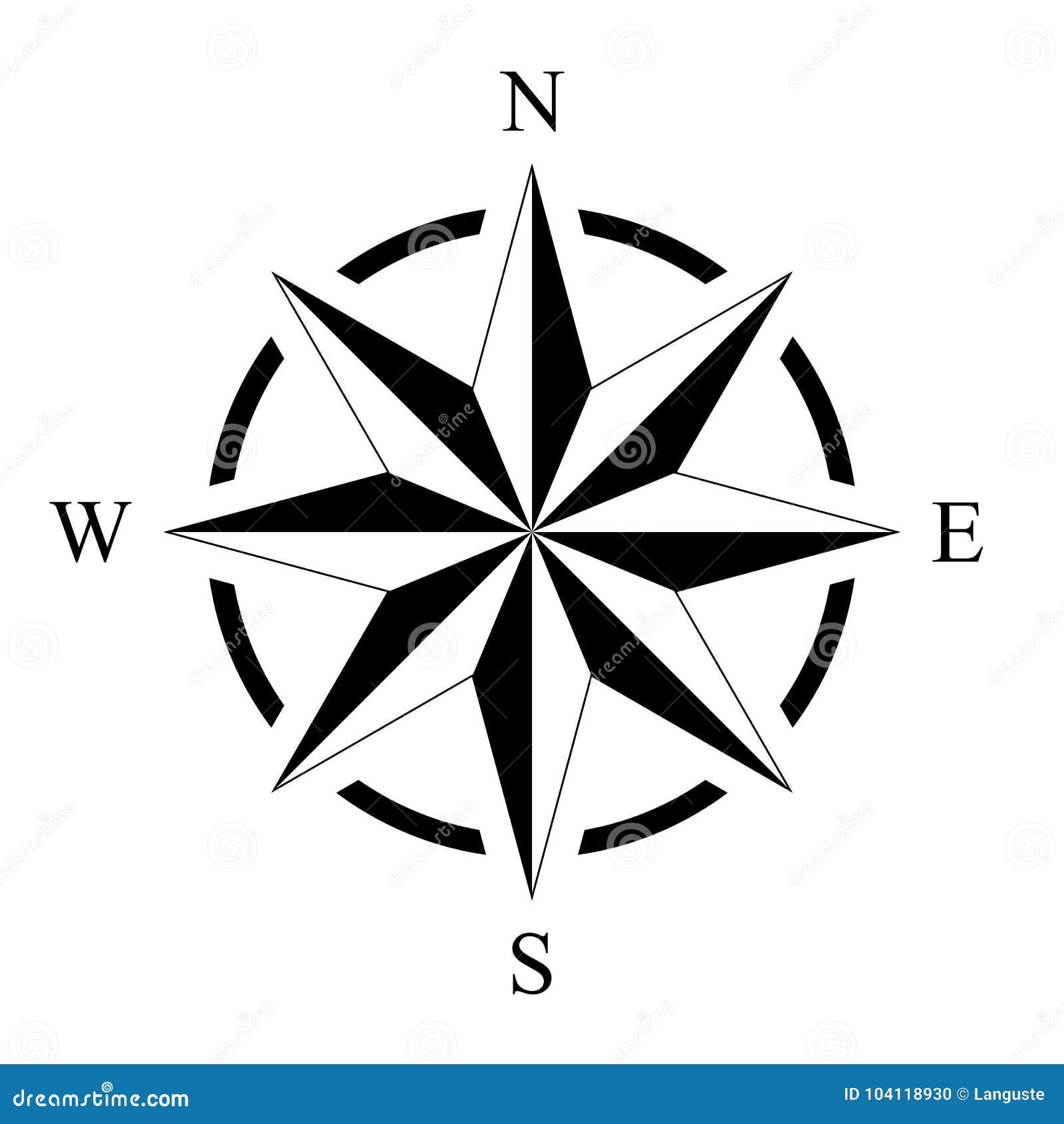 Compass Compassrose Marine Navigation Background Eps Stock Vector ...