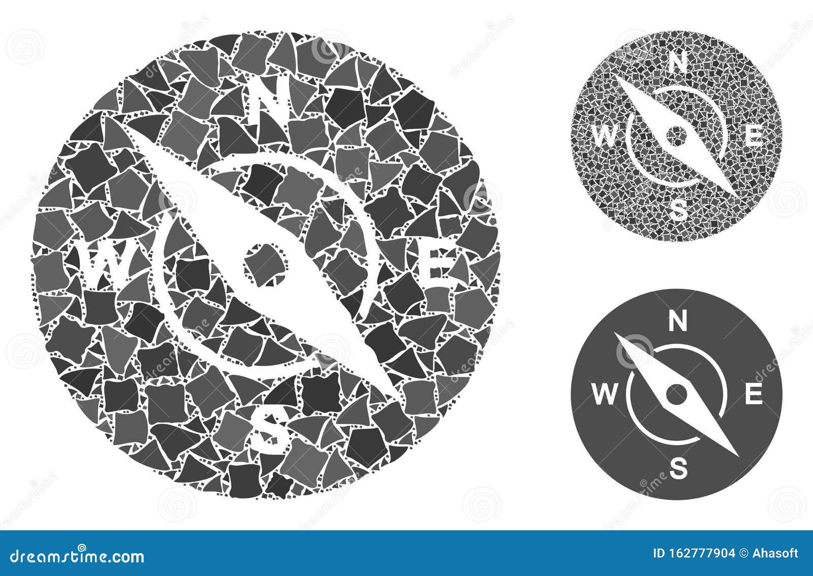 Compass Composition Icon of Abrupt Items Stock Illustration ...