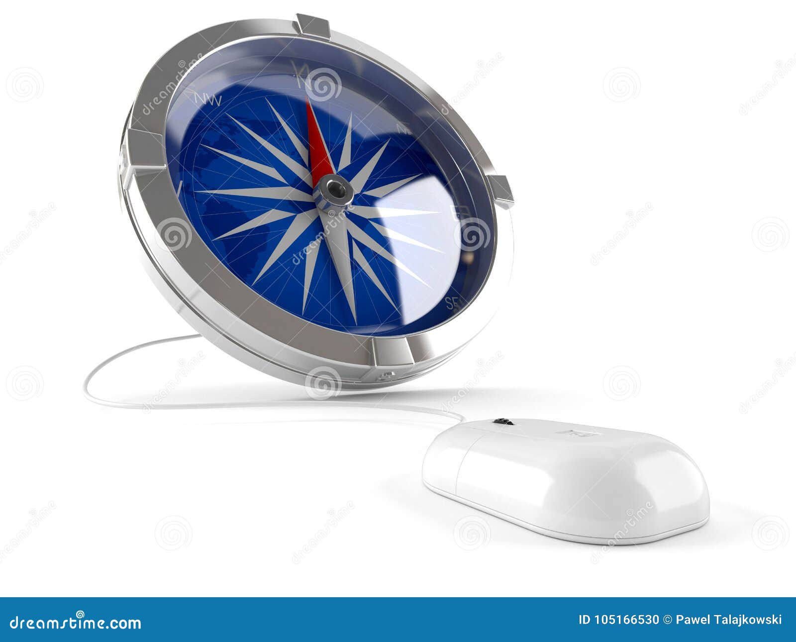 Compass with Computer Mouse Stock Illustration - Illustration of online ...