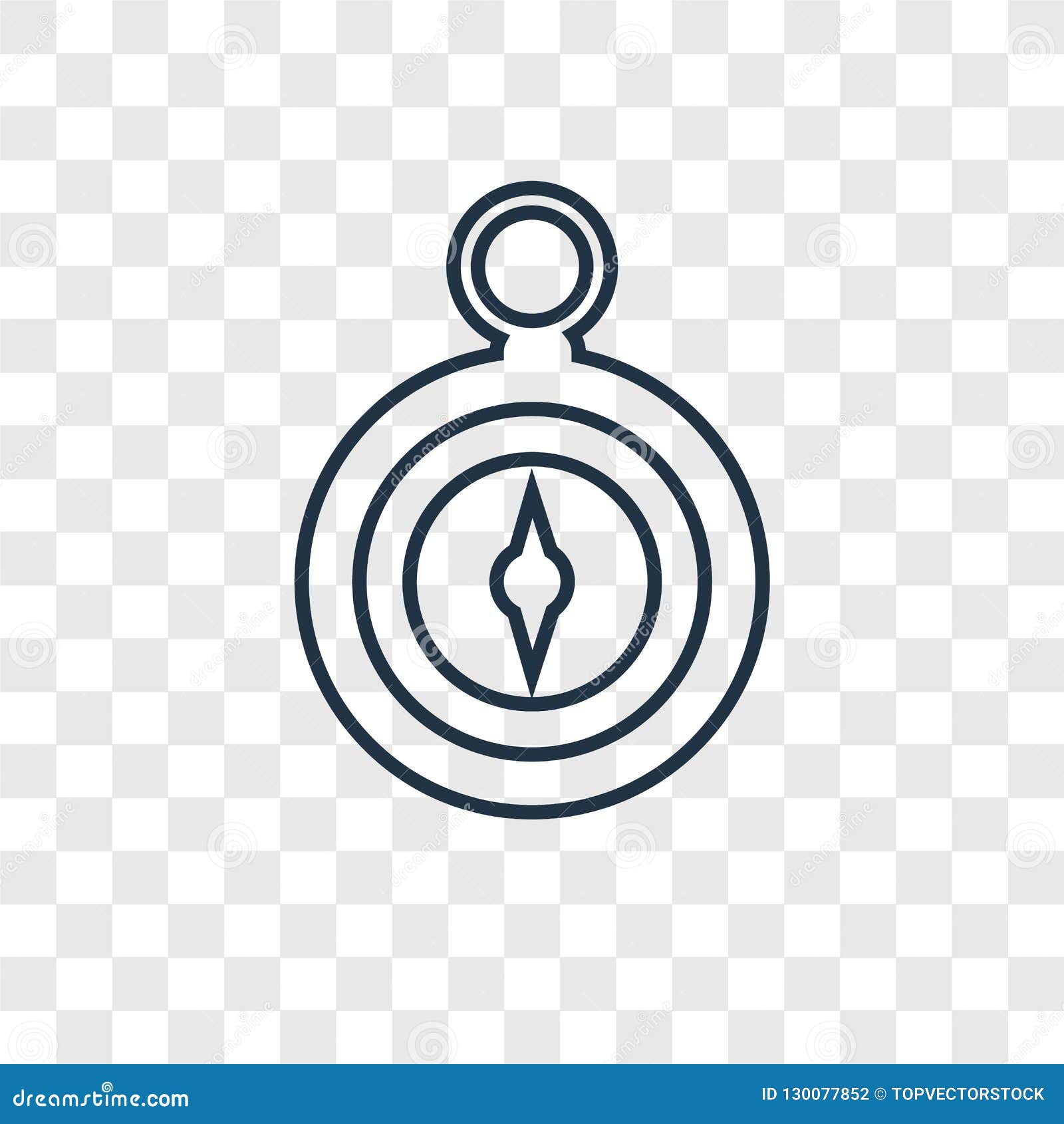 Compass Concept Vector Linear Icon Isolated on Transparent Background ...