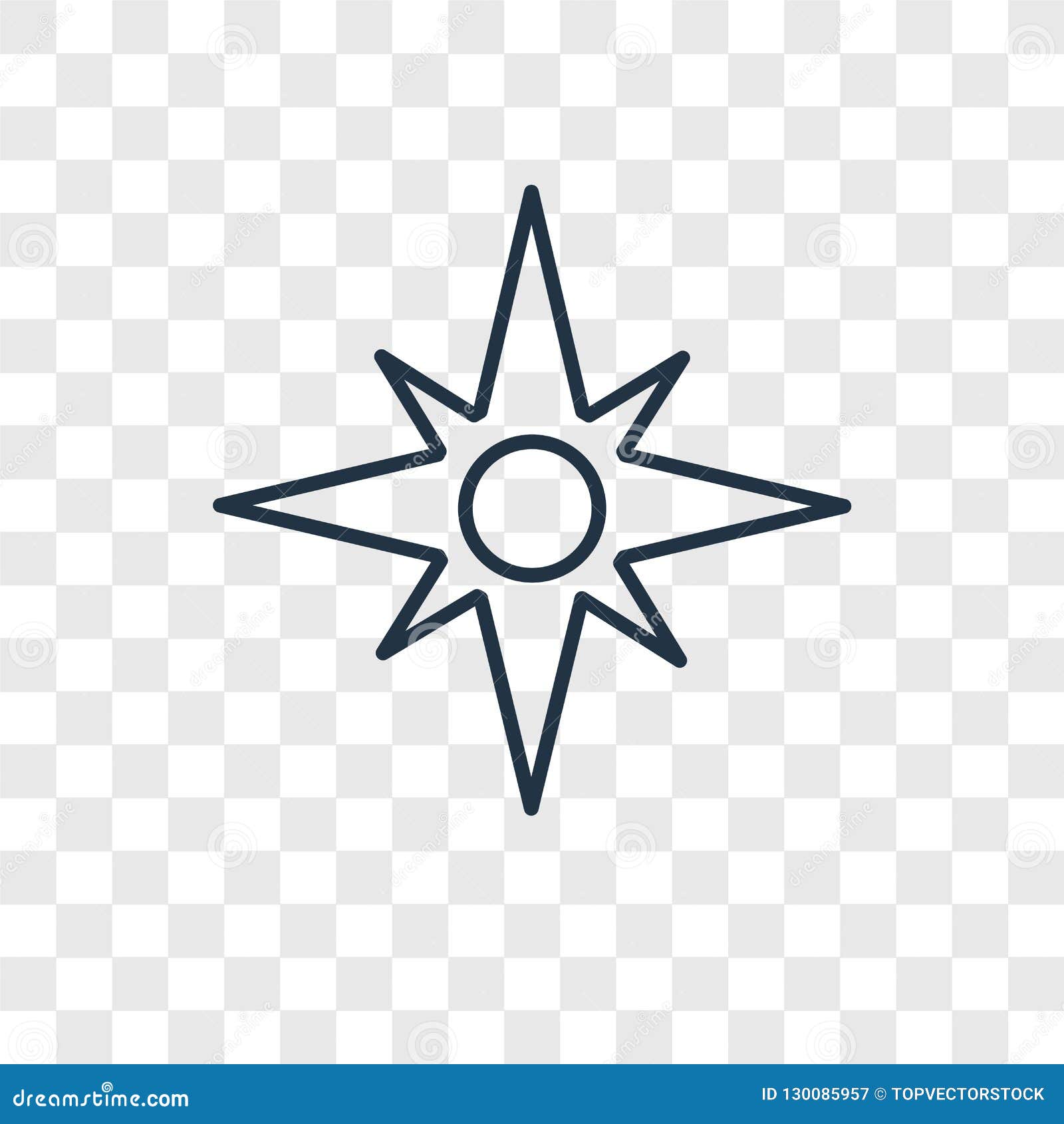 Compass Concept Vector Linear Icon Isolated on Transparent Background ...