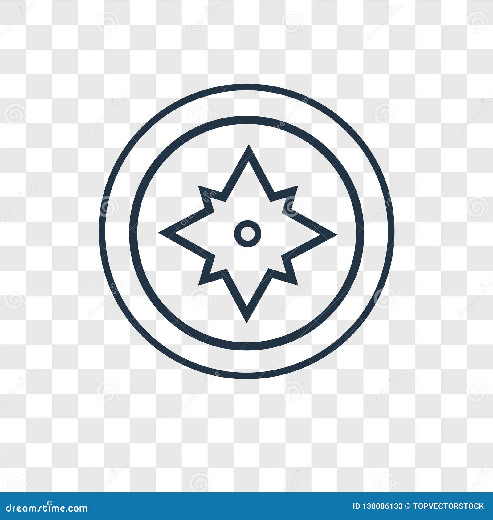 Compass Concept Vector Linear Icon Isolated on Transparent Background ...